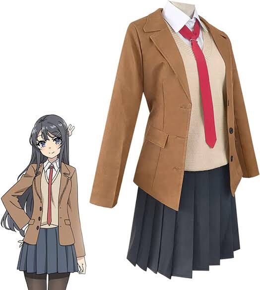Mai Sakurajima Uniform Costume Cosplay (Bunny Girl Senpai), Women's ...
