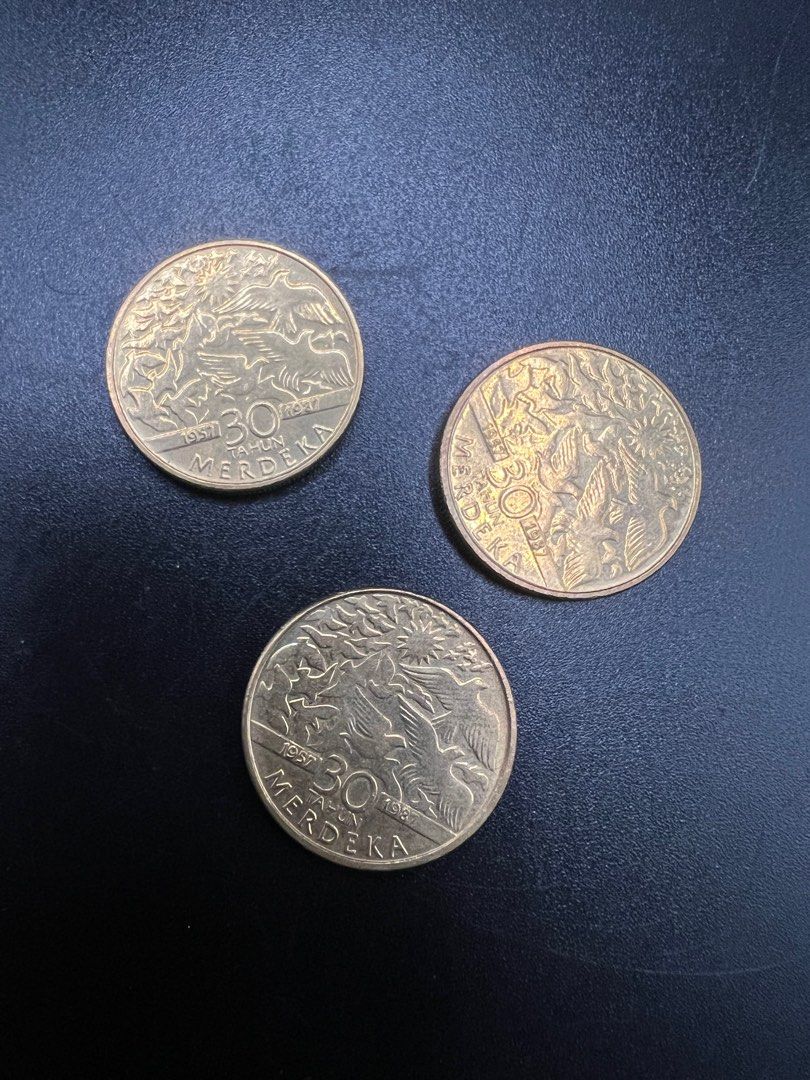 Malaysia 1 ringgit commemorative coin 30th year Merdeka, Hobbies & Toys ...