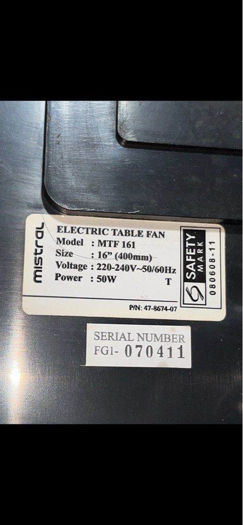 Mistral 12” Table Fan, Furniture & Home Living, Lighting & Fans, Fans ...