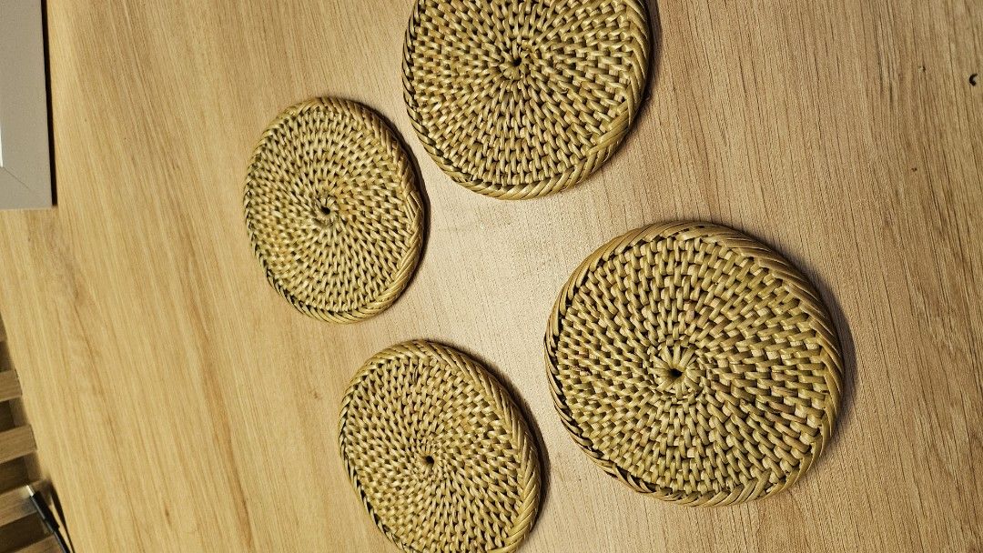 MUJI Style Rattan Coasters, Furniture & Home Living, Home Decor, Other ...