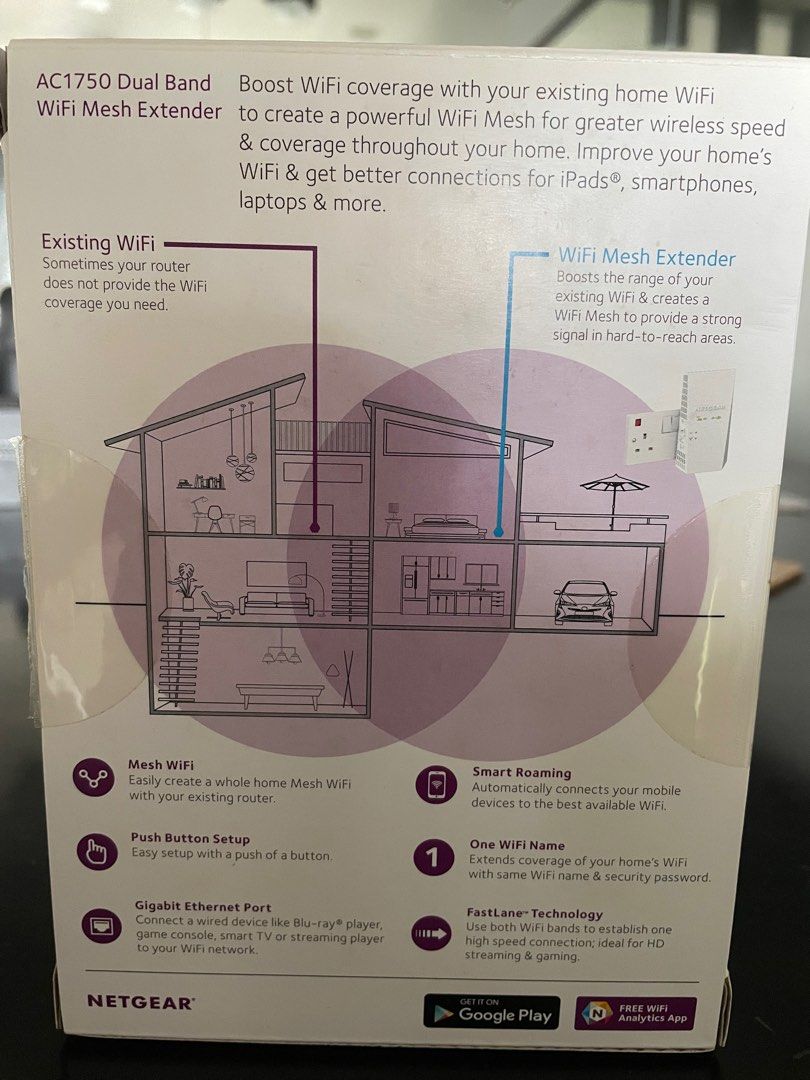Netgear AC1750 WiFi Mesh Extender, Computers & Tech, Parts ...