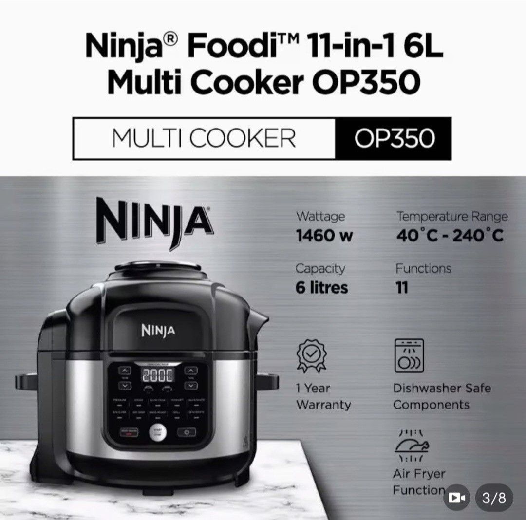 Ninja Foodi OP350 11-in-1 Cooker, TV & Home Appliances, Kitchen ...