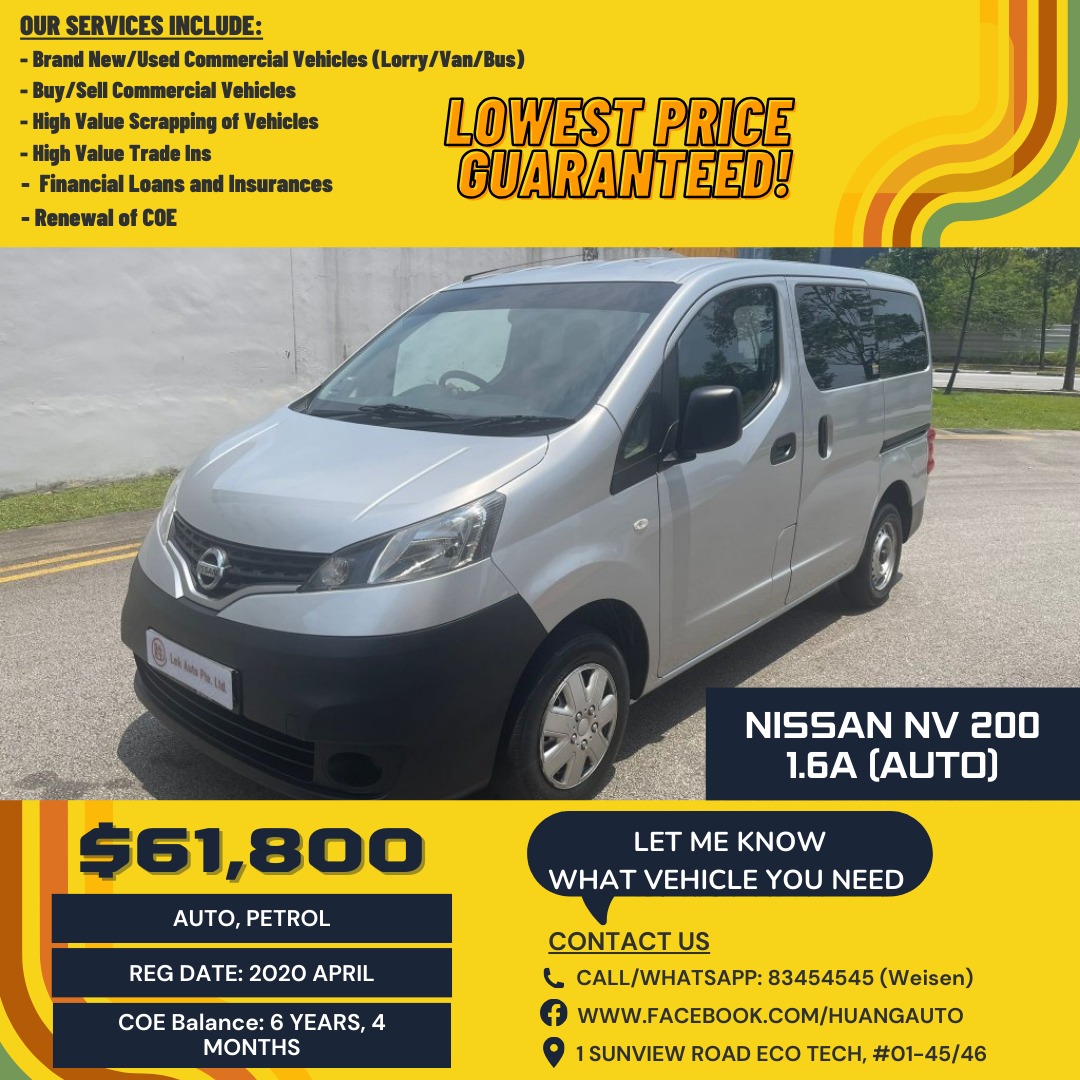 Nissan NV200 1.6 Auto, Cars, Commercial Vehicles, Used on Carousell