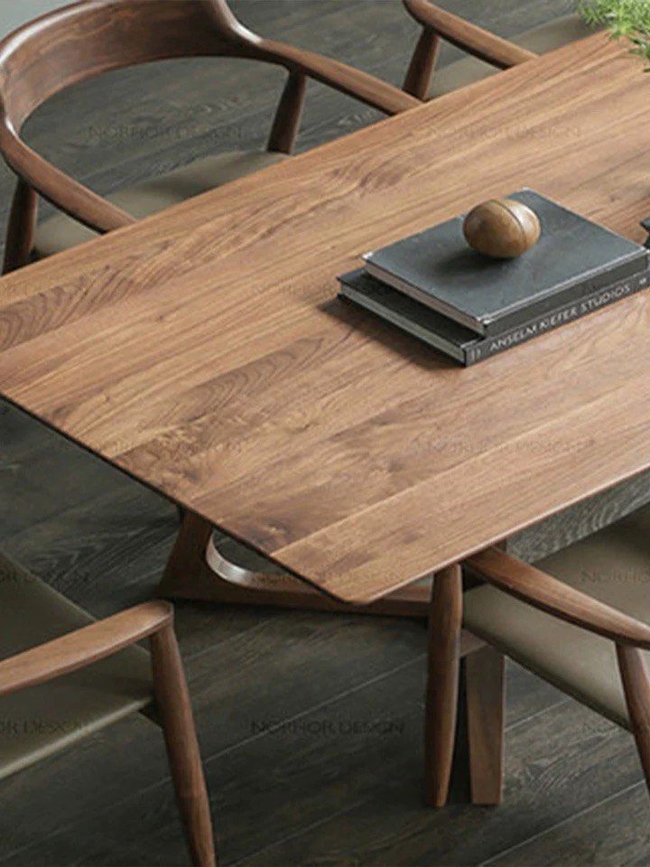 Nordic Walnut Solid wood Dining Table, Furniture & Home Living ...