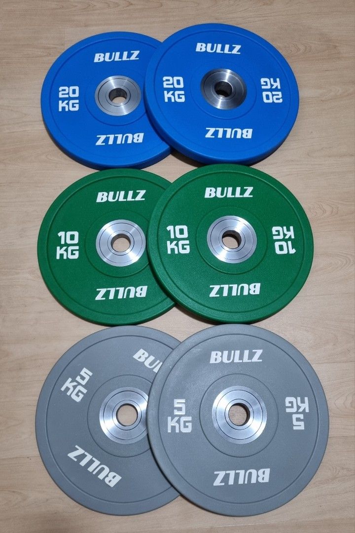 Olympic bumper plates set (polyurethane), Sports Equipment, Exercise ...