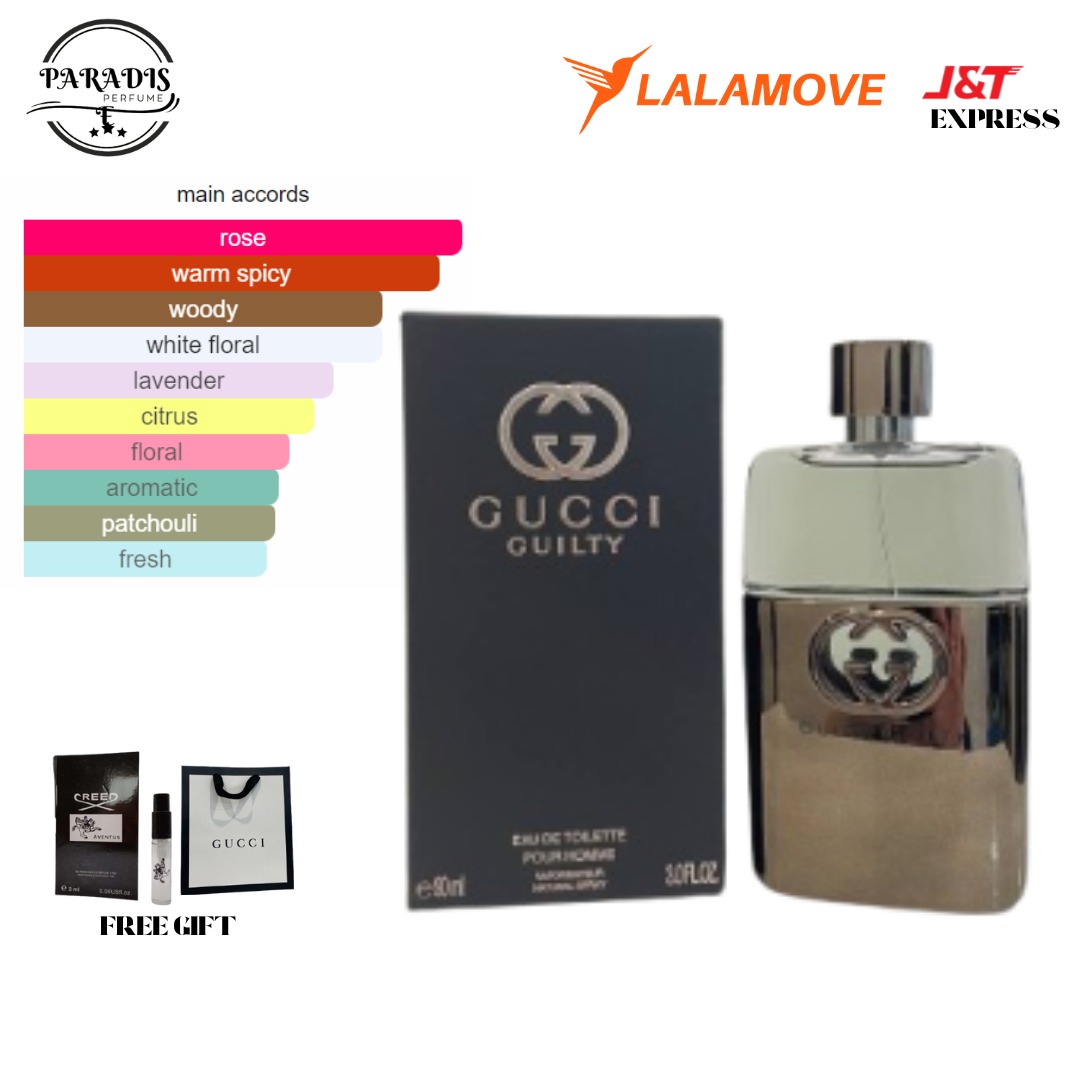 ORIGINAL AUTHENTIC GUCCI GUILTY POUR HOMME EDT 90ML, Beauty & Personal Care, Fragrance ...