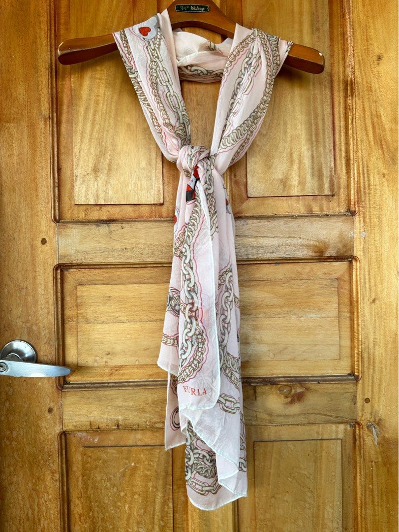Original Furla Pastel Pink Neck Scarf, Women's Fashion, Coats, Jackets ...
