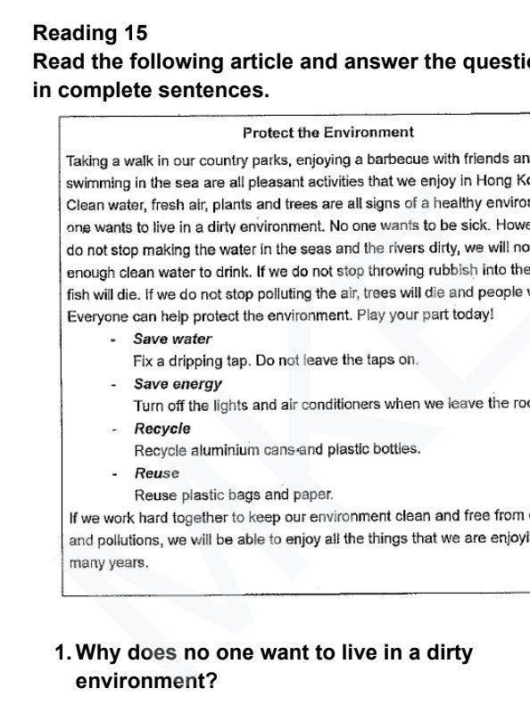 P5 呈分試 English Reading comprehension 15 篇 小五英文閱讀理解測驗考試, 興趣及遊戲, 書本 & 文具 ...