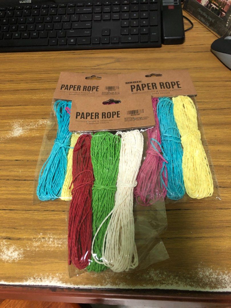 Paper Rope (3 assorted colours) x 3 set, Hobbies & Toys, Stationery ...