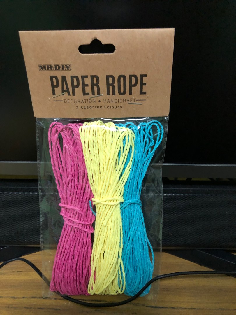 Paper Rope (3 assorted colours) x 3 set, Hobbies & Toys, Stationery ...