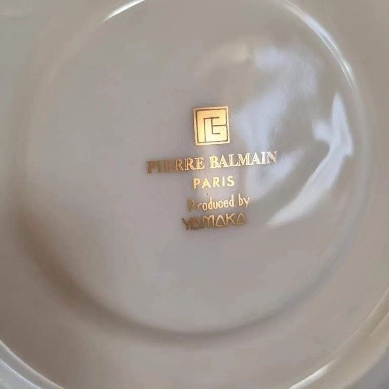 Pierre Balmain Green&Gold Rim Tea Cup Set, Furniture & Home Living ...