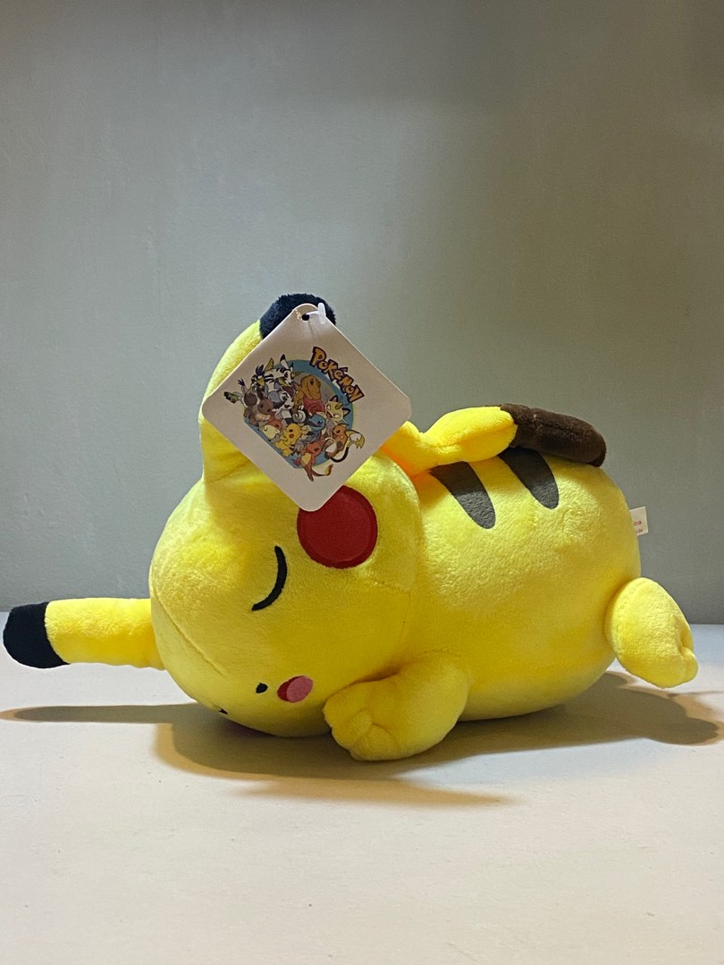 Pokemon Pikachu asleep plush toy, Hobbies & Toys, Toys & Games on Carousell