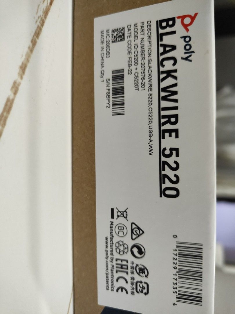 Poly blackwire 5220, Audio, Headphones & Headsets on Carousell