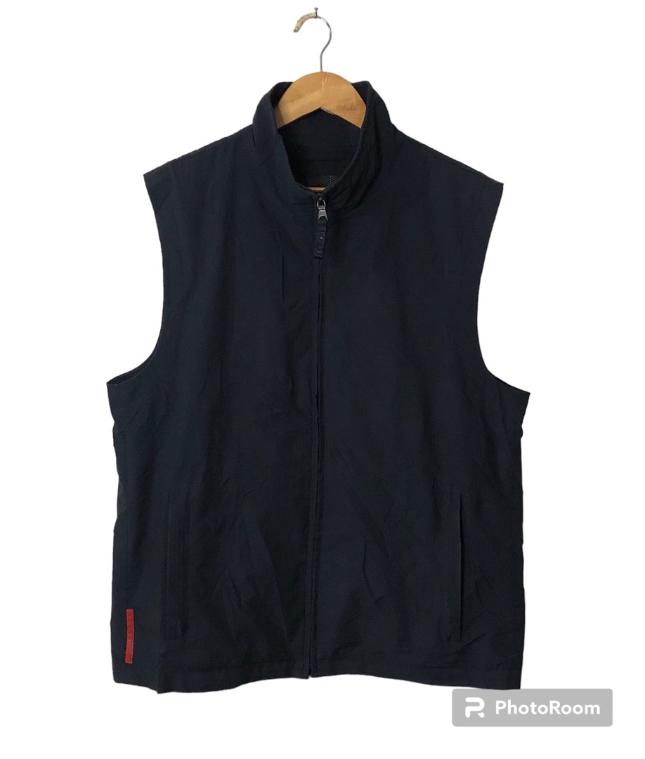 PRADA NYLON RED TAB VEST, Men's Fashion, Tops & Sets, Vests on Carousell