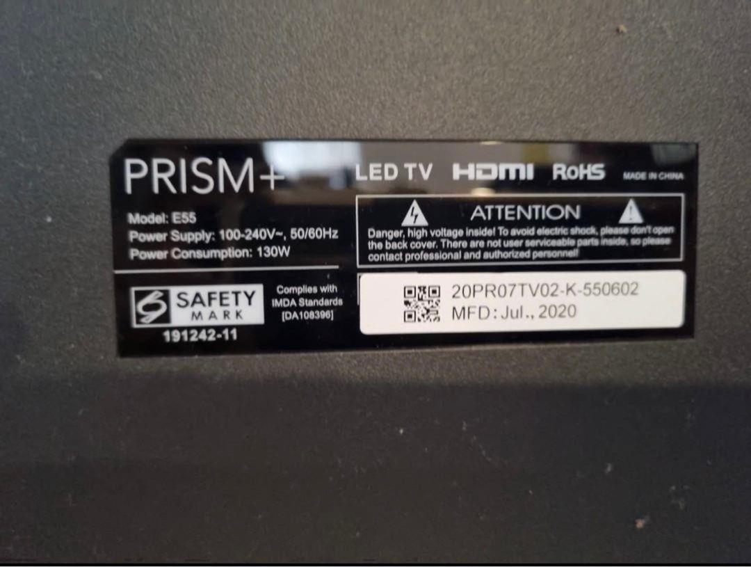PRISM SMART TV 55 INCH, TV & Home Appliances, TV & Entertainment, TV on Carousell