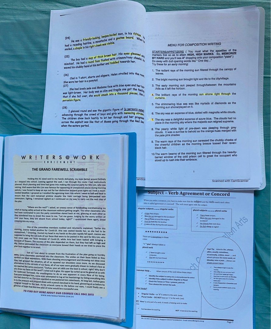 PSLE English Grammar, Oral, Compo color notes, Hobbies & Toys, Books ...