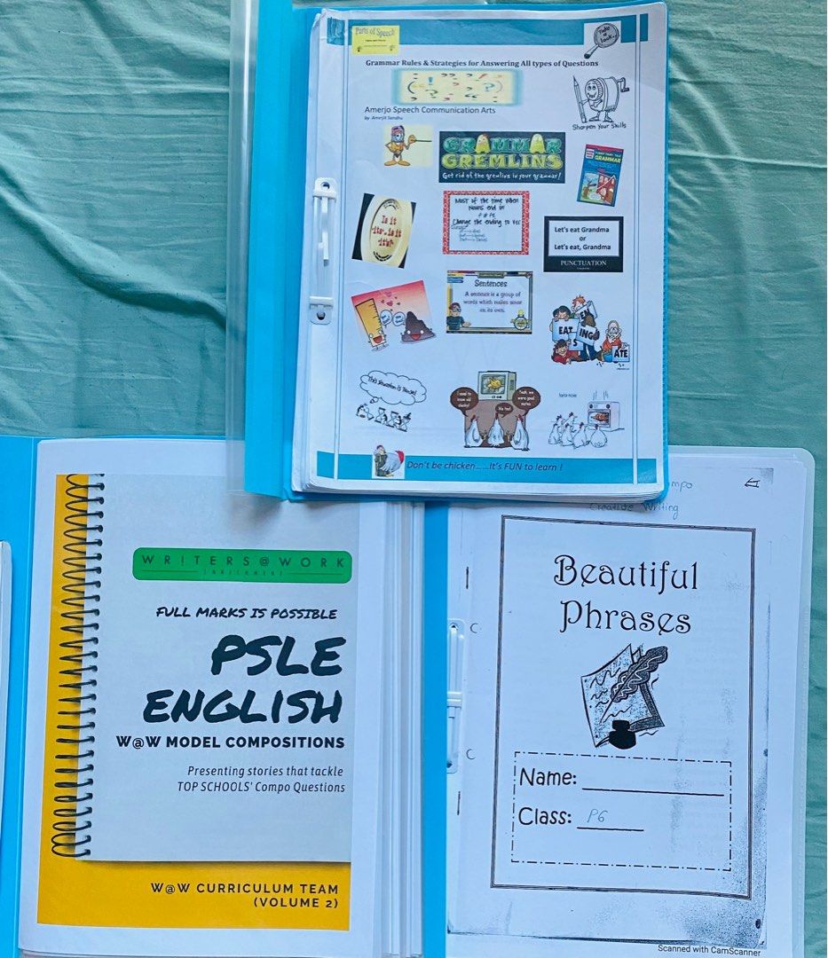 PSLE English Grammar, Oral, Compo color notes, Hobbies & Toys, Books ...