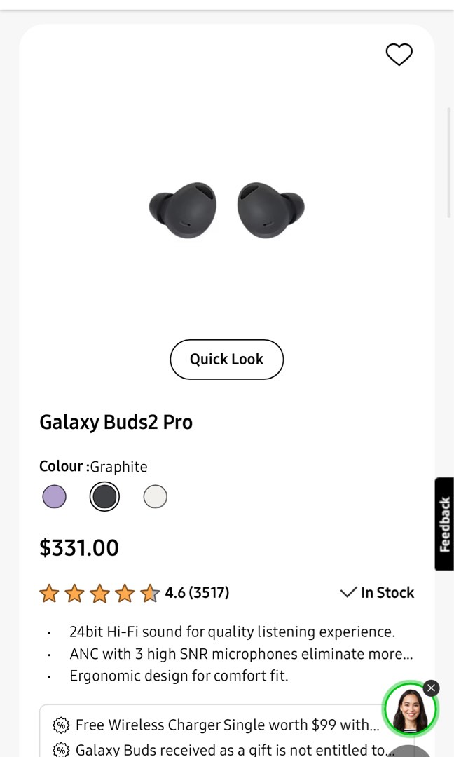 Samsung Galaxy Buds 2 Pro (Graphite), Audio, Earphones on Carousell