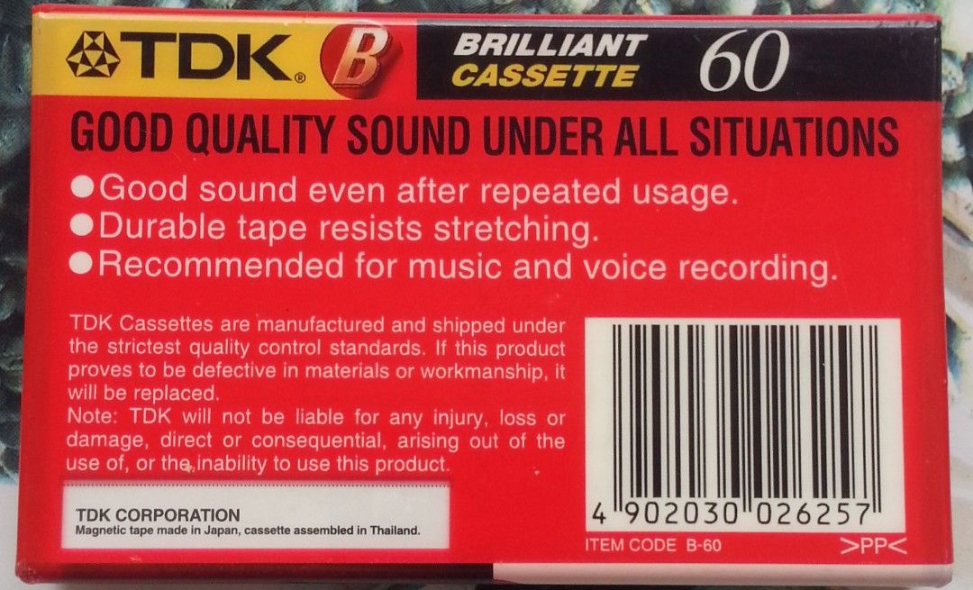 Sealed TDK B60 Recordable Cassette Tape, Hobbies & Toys, Music & Media ...