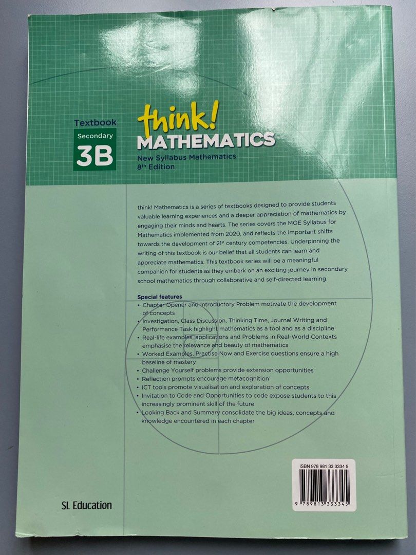 Sec 3B Mathematics textbook, Hobbies & Toys, Books & Magazines ...