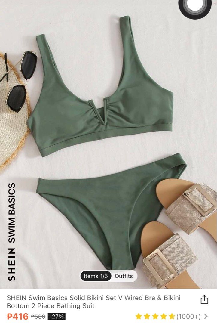 SHEIN GREEN BIKINI, Women's Fashion, Swimwear, Bikinis & Swimsuits on ...