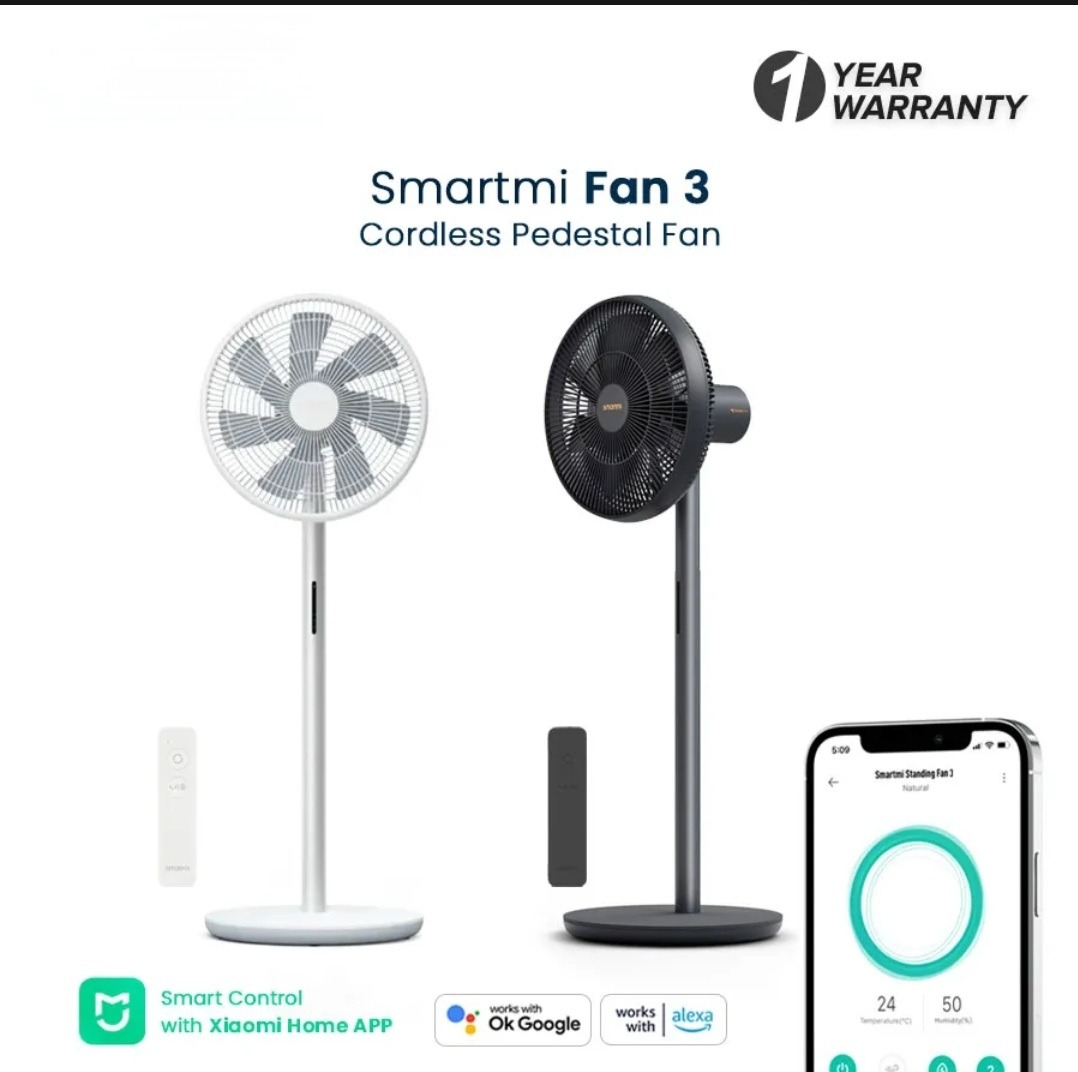 Smartmi Standing Fan 3 with built-in battery, Furniture & Home Living ...