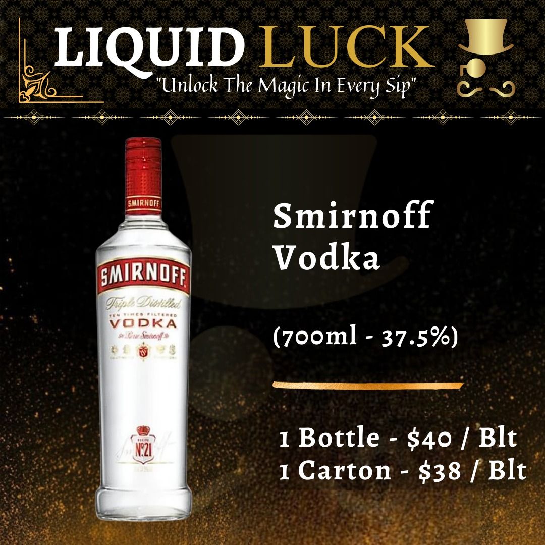 Smirnoff Vodka 700ml, Food & Drinks, Alcoholic Beverages on Carousell