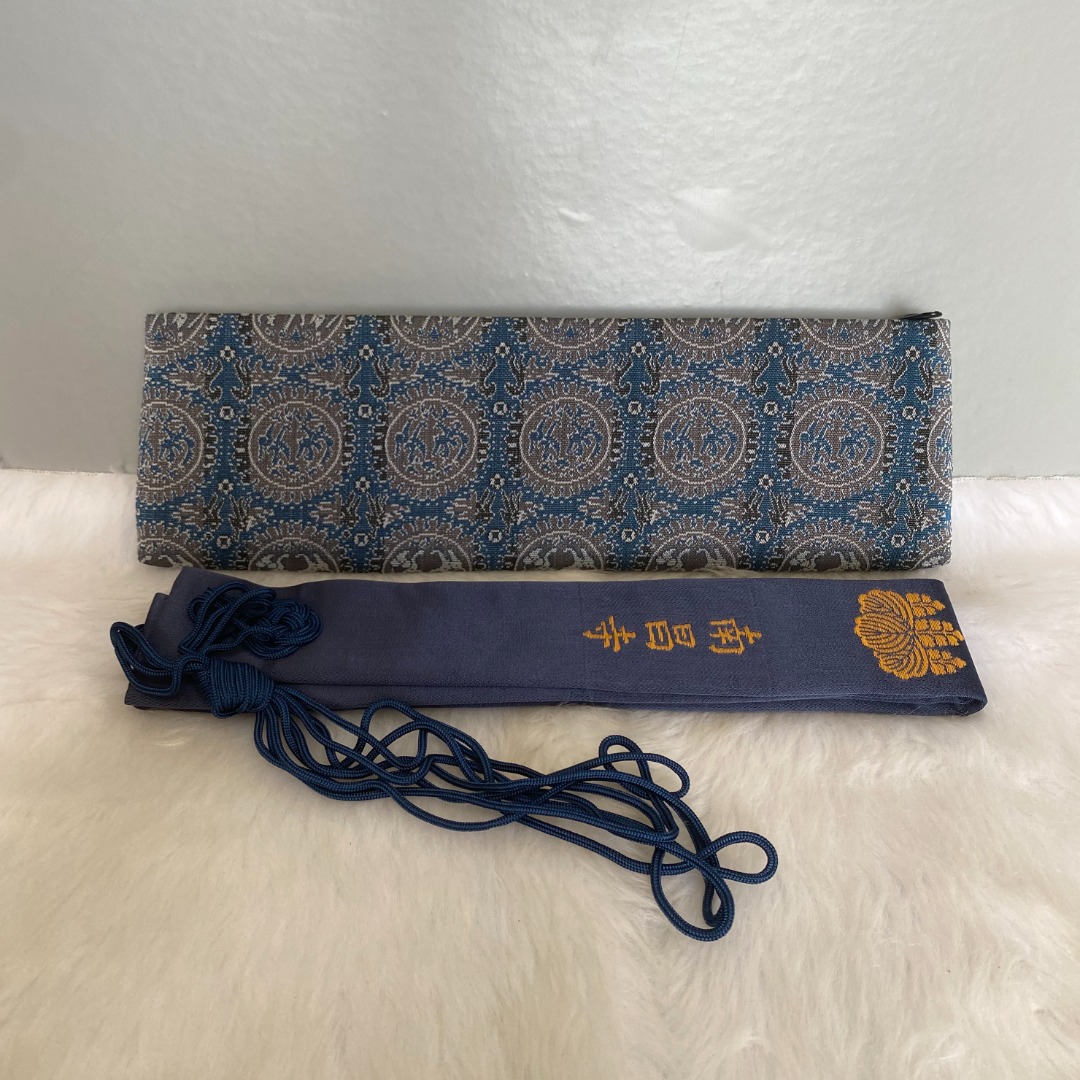 Sowaka Shoguruin Pattern Purse Clutch with Blue Kimono Sash, Women's ...