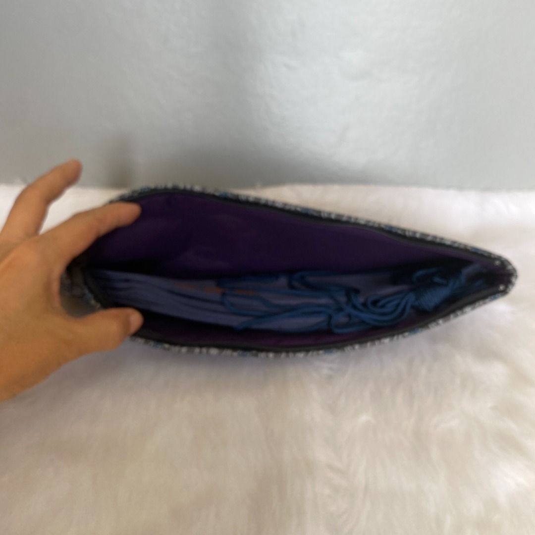 Sowaka Shoguruin Pattern Purse Clutch with Blue Kimono Sash, Women's ...
