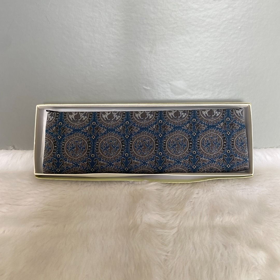 Sowaka Shoguruin Pattern Purse Clutch with Blue Kimono Sash, Women's ...