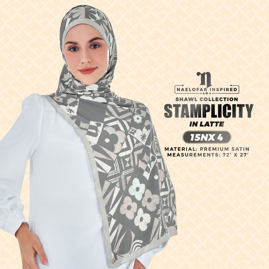 Stamplicity by Naelofar Hijab (Shawl), Women's Fashion, Muslimah ...