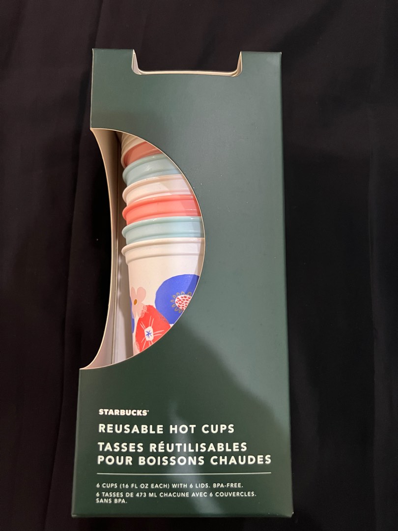 Starbucks Hot Reusable Cup Box Set of 6, Furniture & Home Living ...