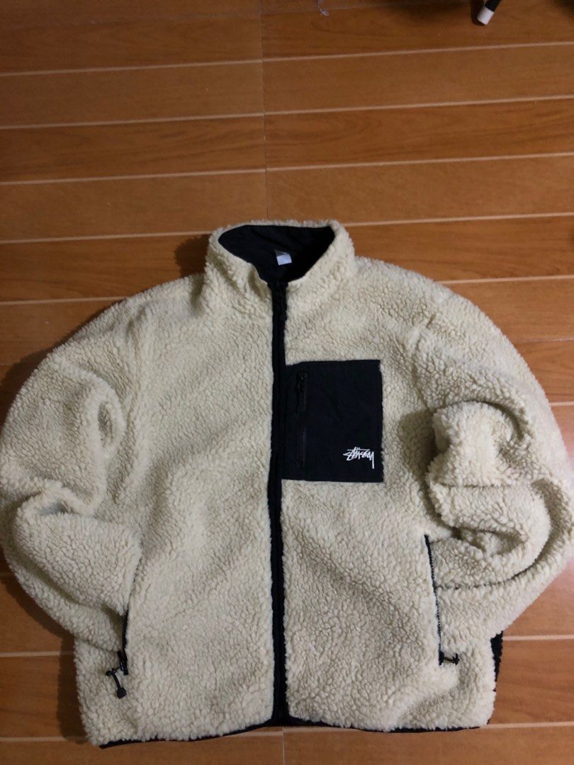 STUSSY 8 BALL FLEECE SHERPA JACKET, Men's Fashion, Tops & Sets, Hoodies on Carousell