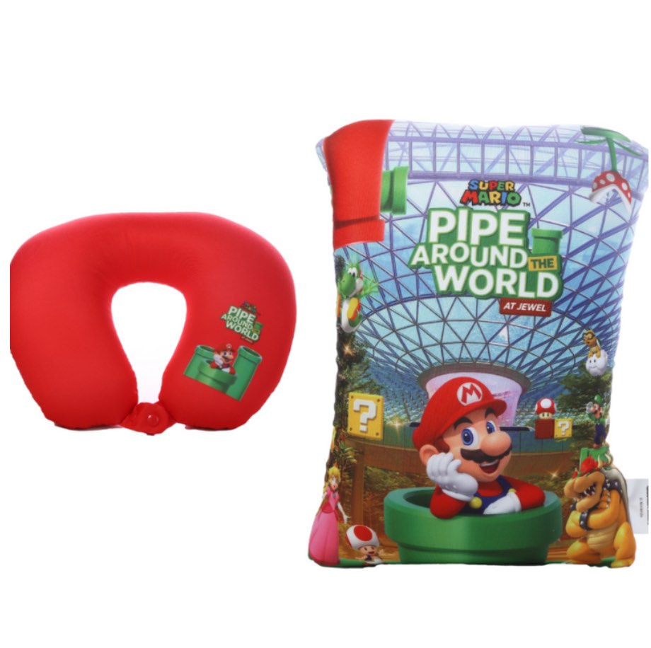 Super Mario Pipe around the world 2-in-1 cushion and neck pillow ...