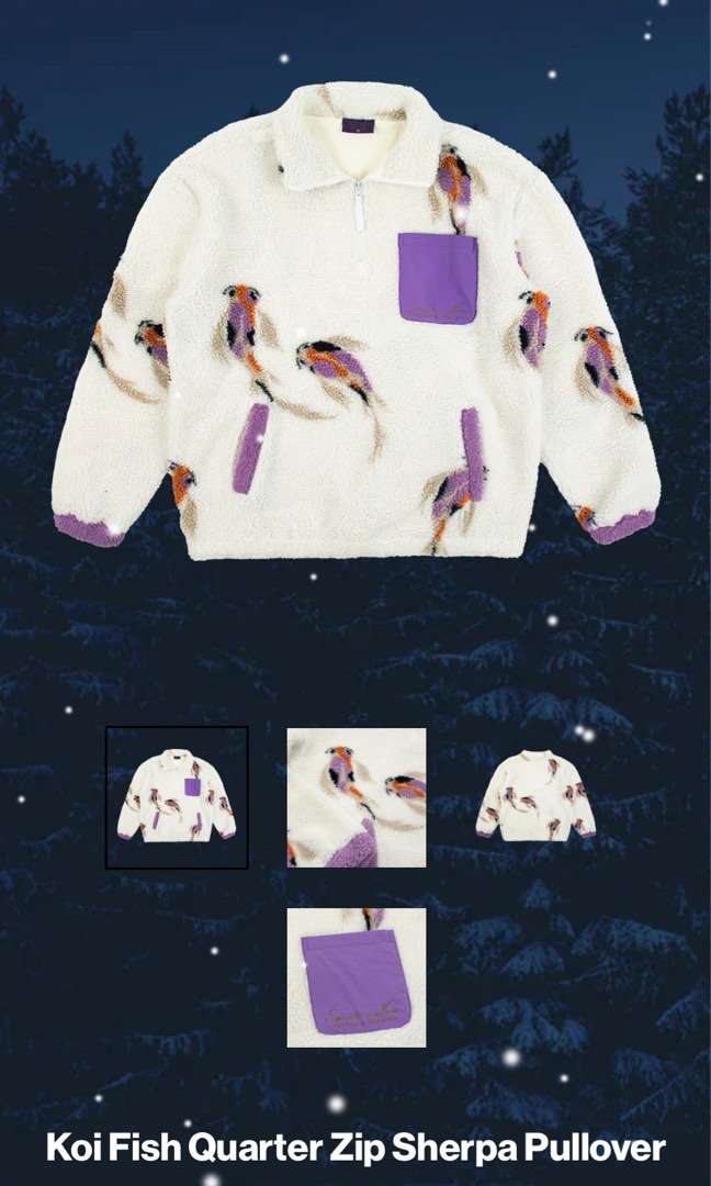 Taylor Swift Koi Fish Quarter Zip Sherpa Pullover (S), Hobbies & Toys ...