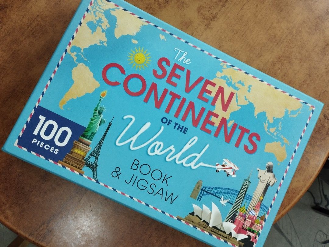 The Seven Continents of the World Book & Jigsaw 100 pieces, Hobbies ...