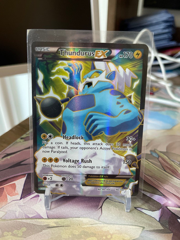 Thundurus EX Roaring Skies#98, Hobbies & Toys, Toys & Games on Carousell