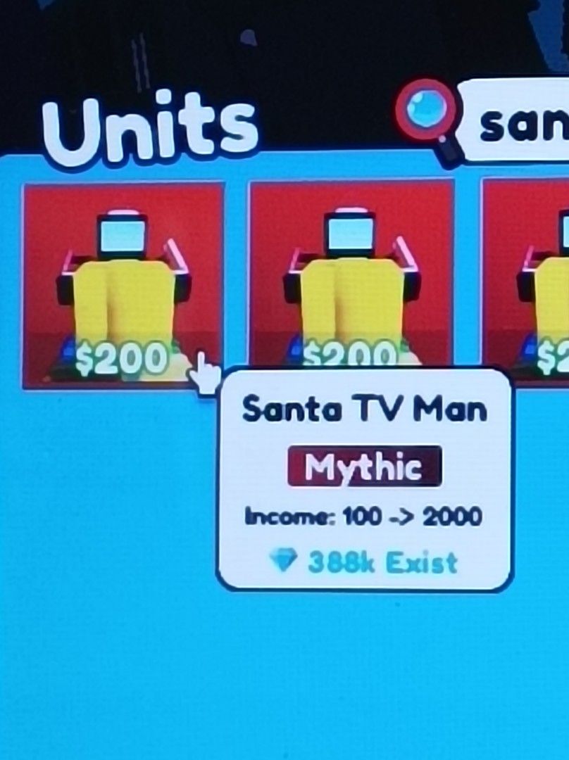 Toilet Tower Defense Santa TV Man!, Video Gaming, Gaming Accessories ...