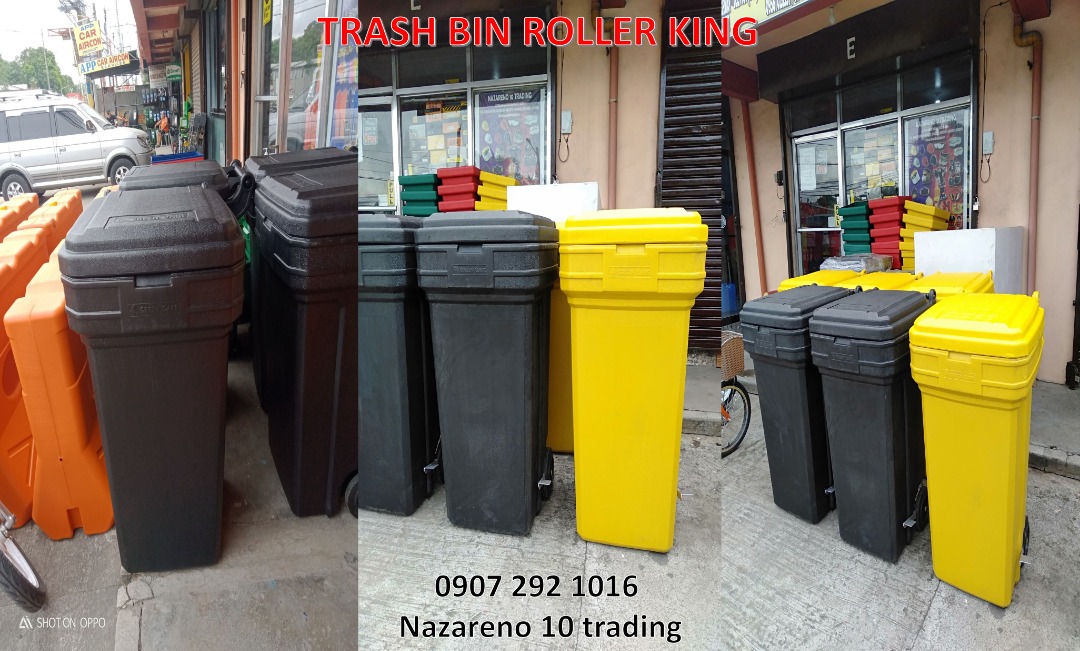 Trash bin roller king w/wheels supplier 503, Furniture & Home Living ...