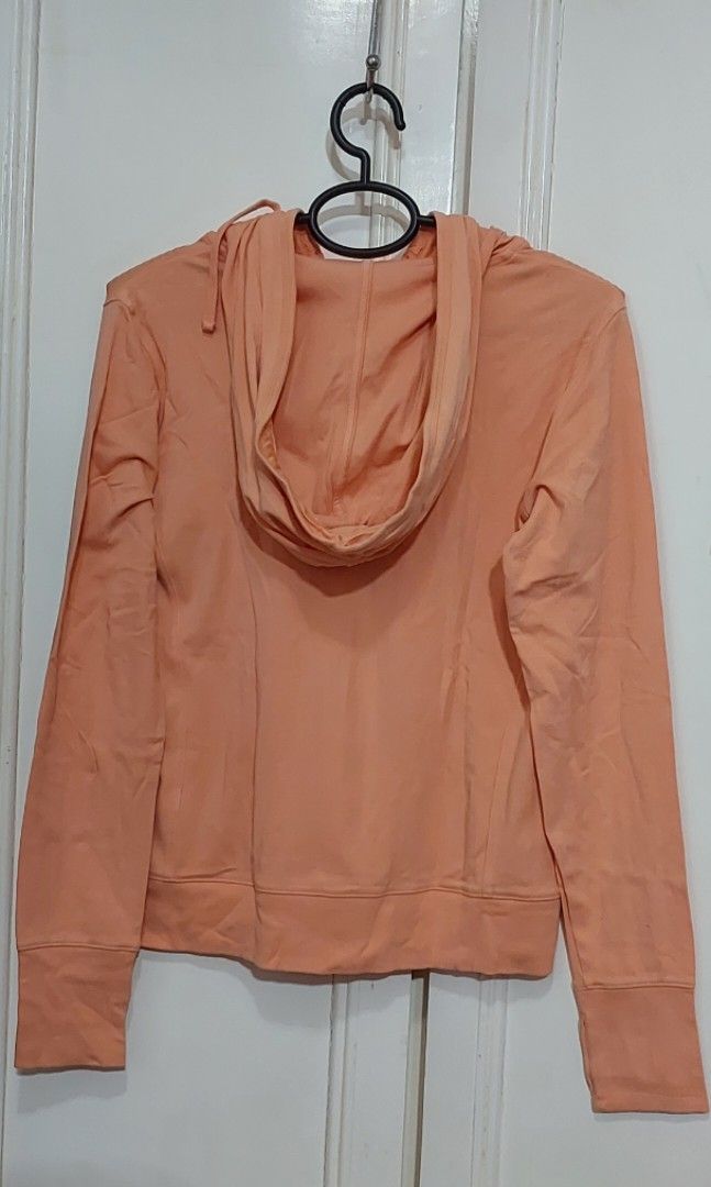 Uniqlo Orange Airism Jacket with Thumb Hole, Women's Fashion, Coats, Jackets and Outerwear on ...