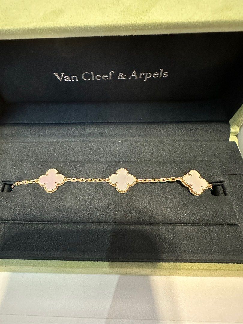 Authentic VCA Vintage Alhambra 5 Motifs MOP Bracelet, Luxury ...