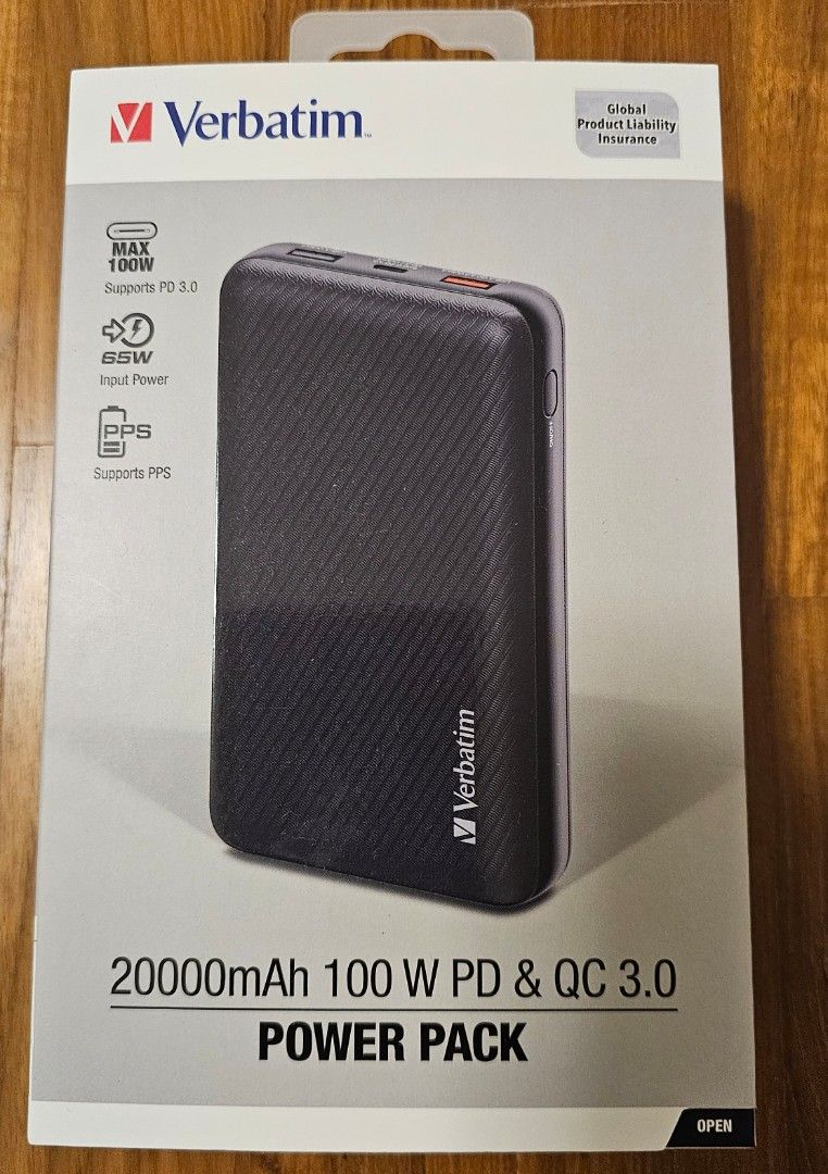 Verbatim 20000mAh 100W Power Pack, Mobile Phones & Gadgets, Mobile ...