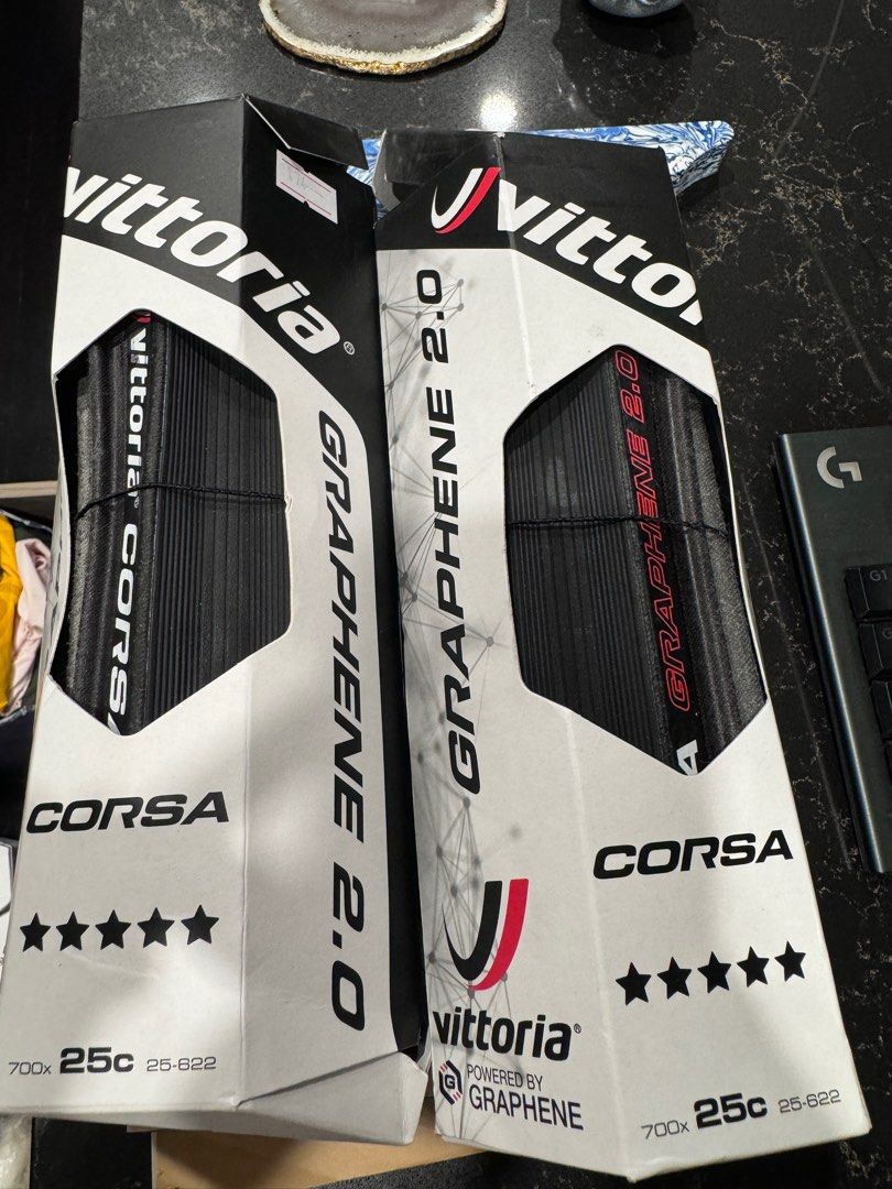 Vittoria Corsa Graphene 25mm Cream/Black Tyres, Sports Equipment ...