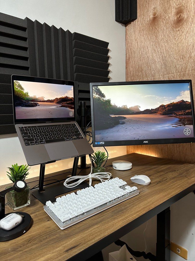 WFH Bundle (Monitor + Arm + Keyboard + Mouse + Laptop stand + USB-C hub ...