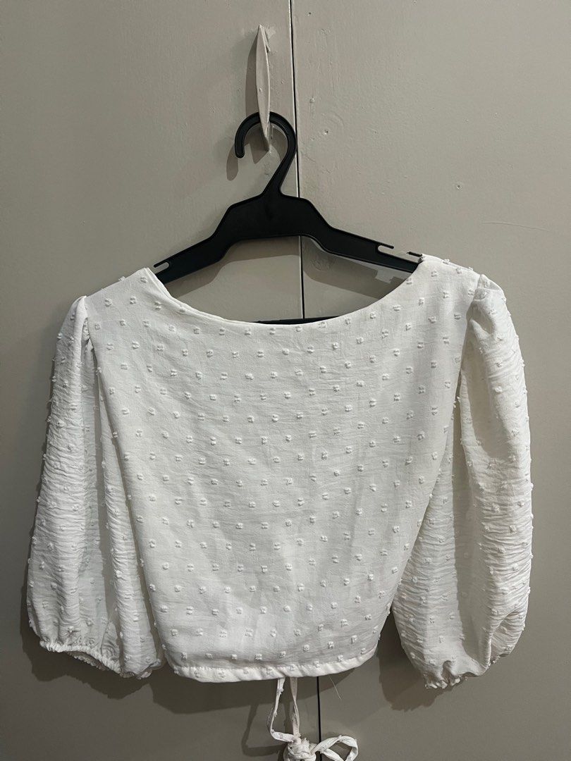 White formal top, Women's Fashion, Tops, Blouses on Carousell