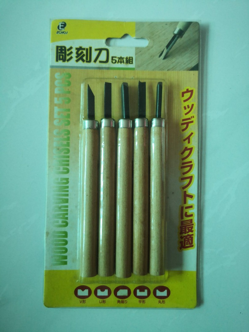 Wood Carving Chisels Set 5 pcs, Hobbies & Toys, Stationery & Craft ...