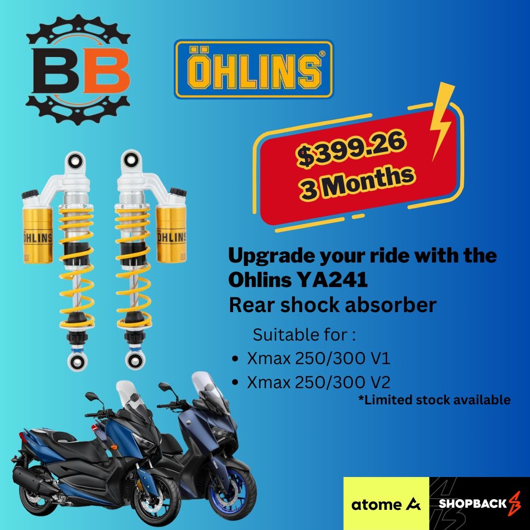Yamaha XMAX 250/300 Ohlins rear shock absorber YA241, Motorcycles ...
