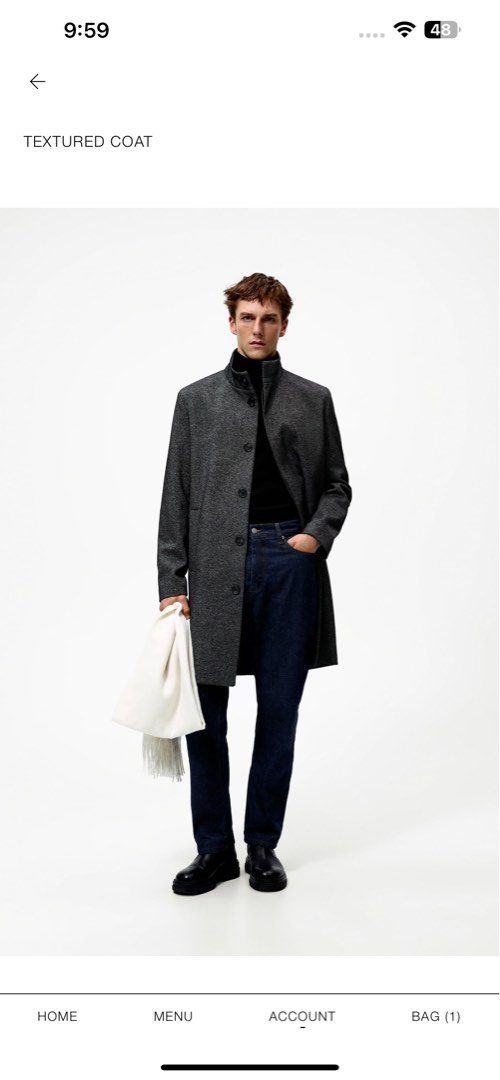 Zara Men Textured Coat, Men's Fashion, Coats, Jackets and Outerwear on ...