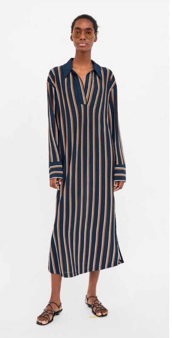 Zara Stripe Casual Dress, Women's Fashion, Dresses & Sets, Dresses on ...