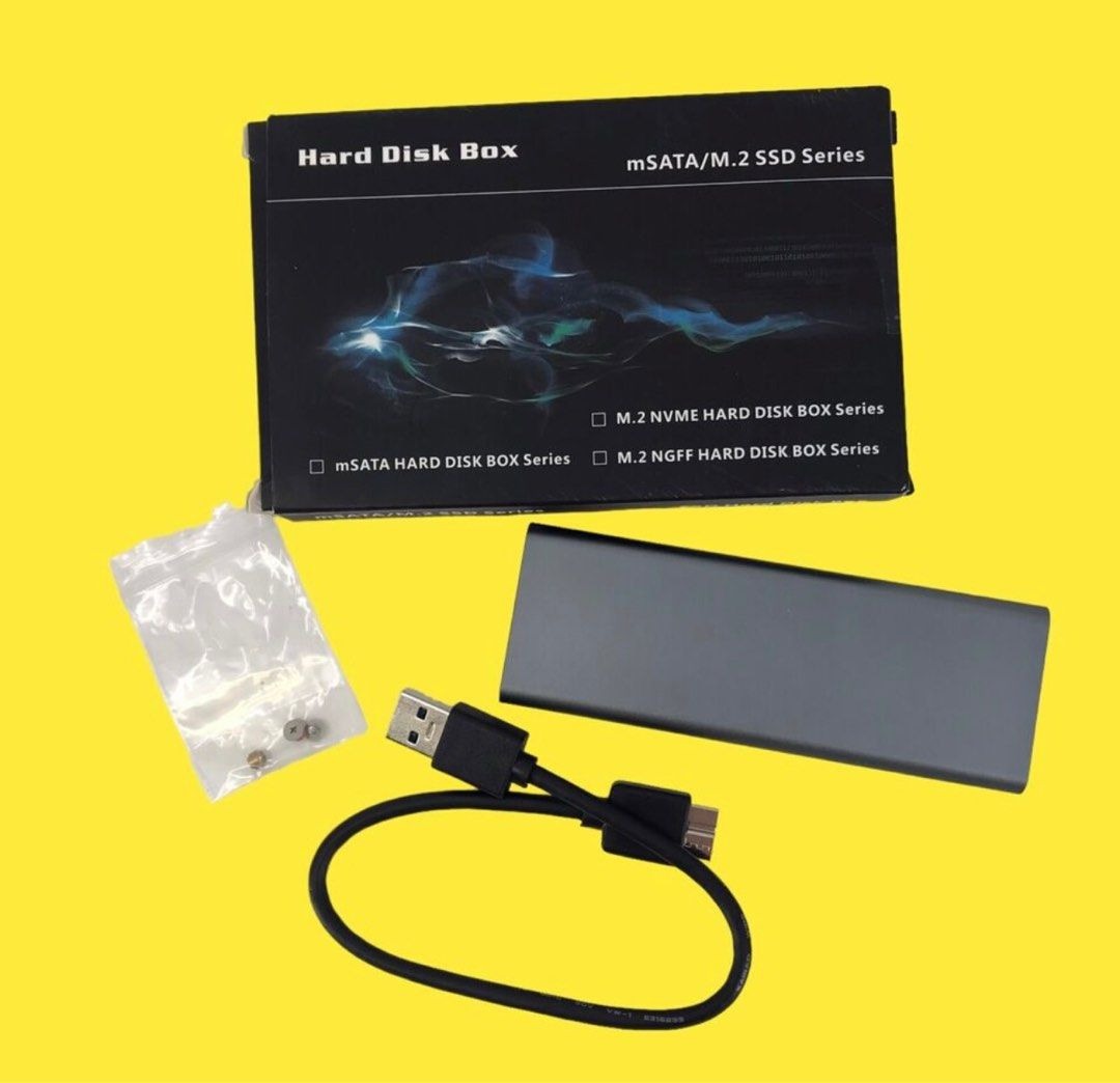 (3973) SSD Hard Disk Box mSata/M.2 SSD Series - Gray, Computers & Tech ...
